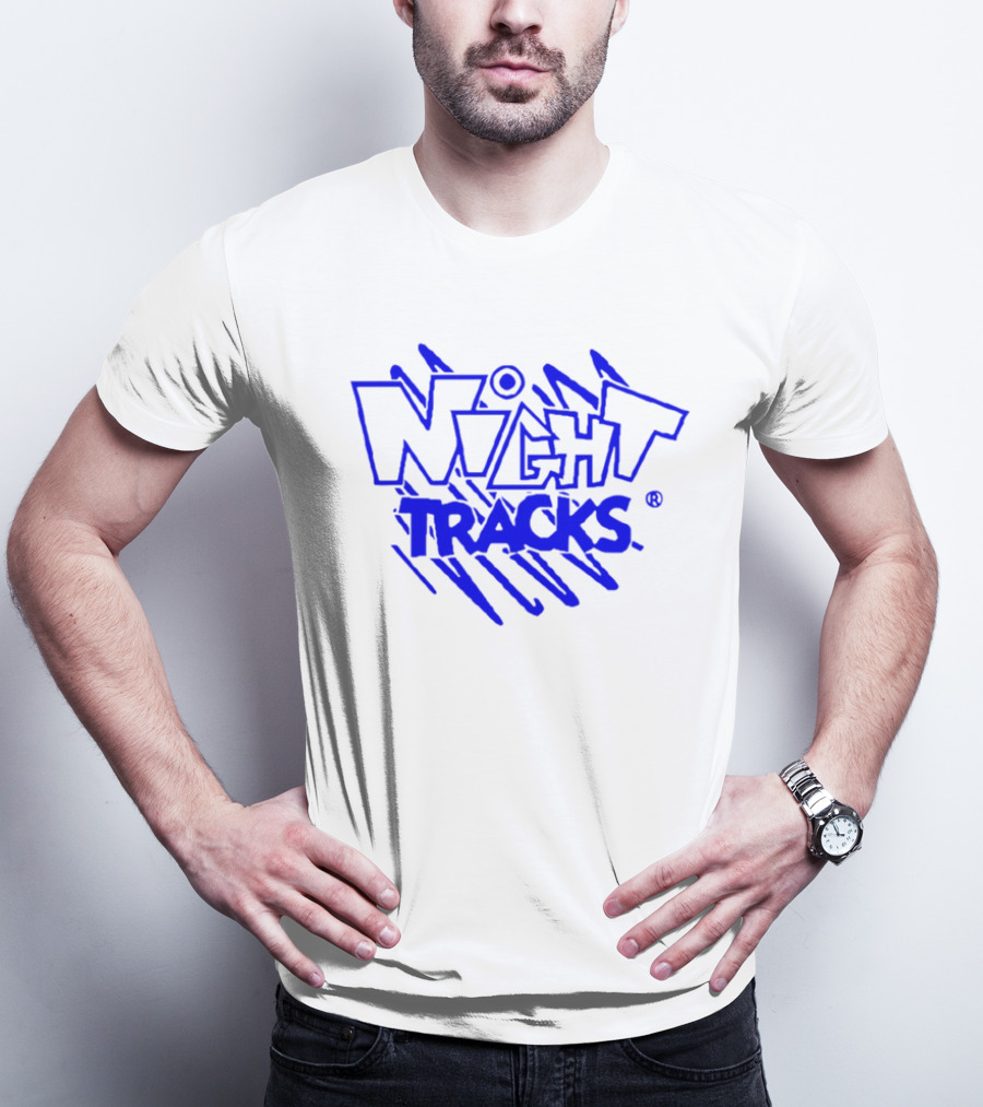 Night Tracks Retro Bold Blue T-Shirt