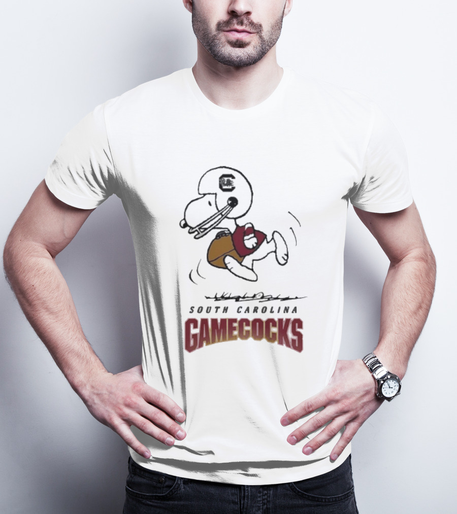 South Carolina Gamecocks Peanuts Snoopy Football T-Shirt