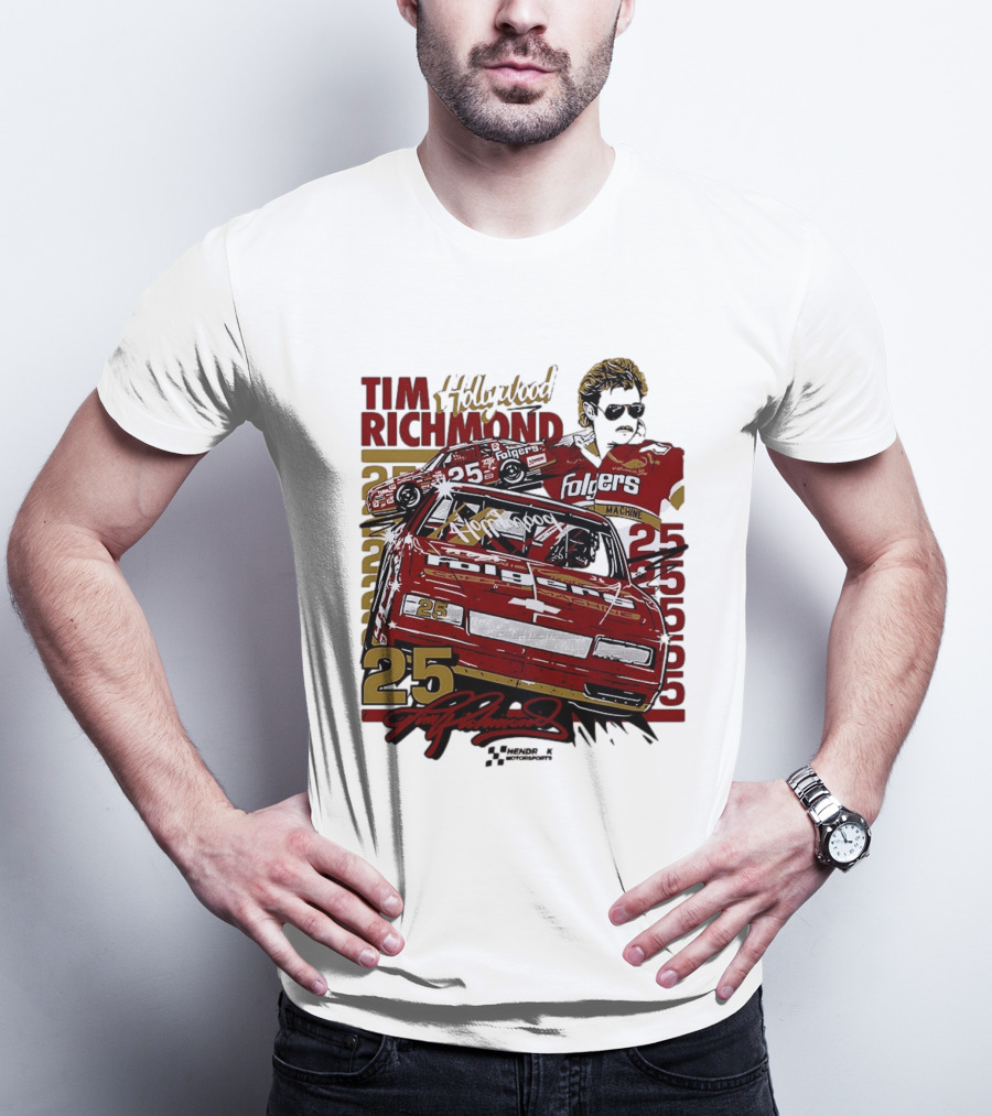 Tim Richmond Hollywood 25 Hendrick Motorsports Folgers NASCAR Racing T-Shirt