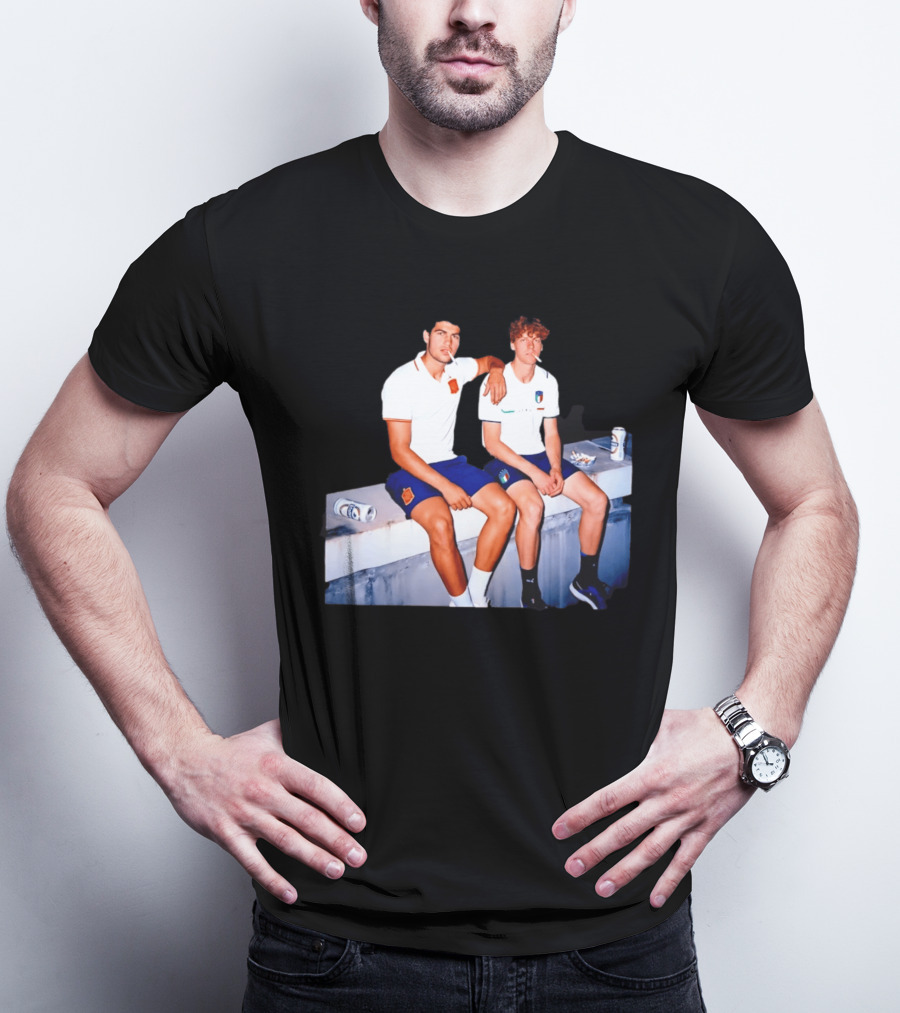 2026 Tennis Spain Italy Carlos Alcaraz Jannik Sinner Smoking T-Shirt