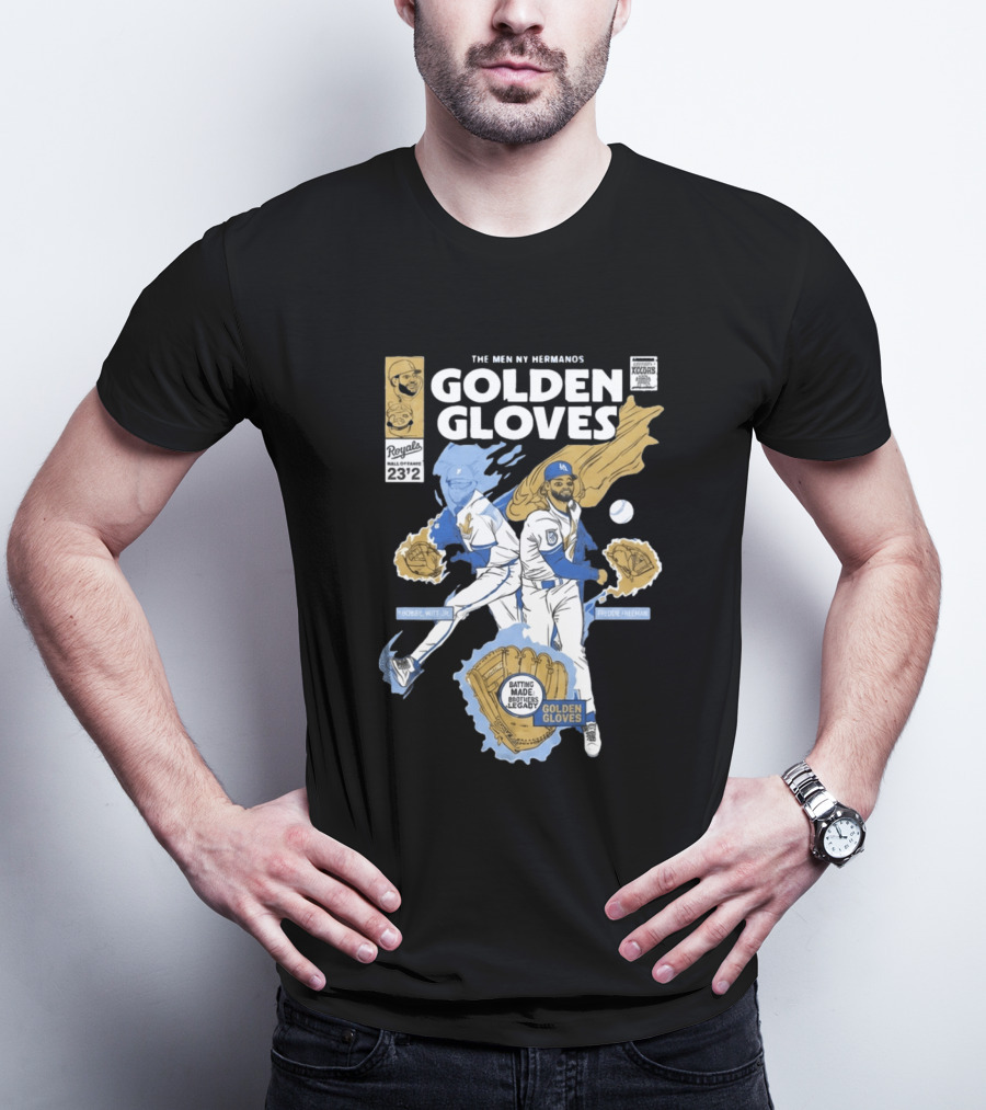 The Meniny Hermanos Royals Hall Of Fame 2026 Golden Gloves Bobby Witt Jr Freddie Freeman T-Shirt