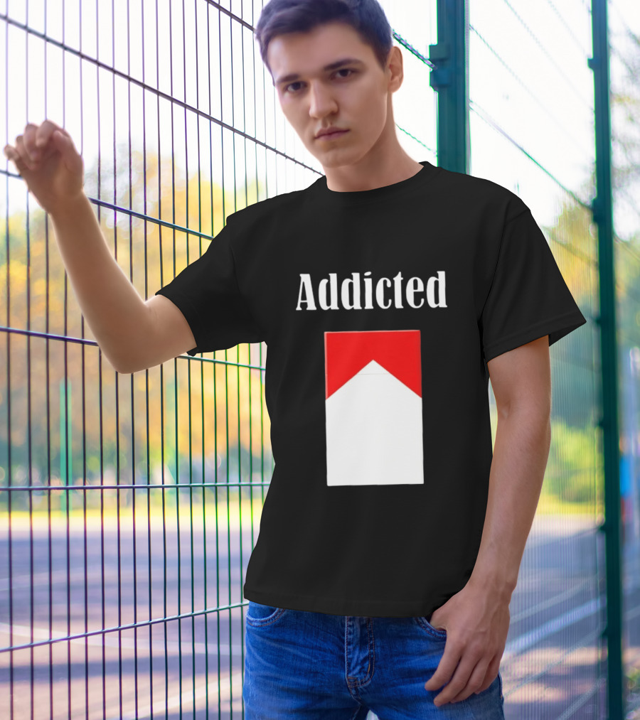 Addicted Cigarette Pack Minimalist Marlboro T-Shirt