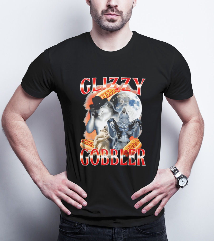 Glizzy Gobbler Wolf Moon Hot Dog Meme T-Shirt