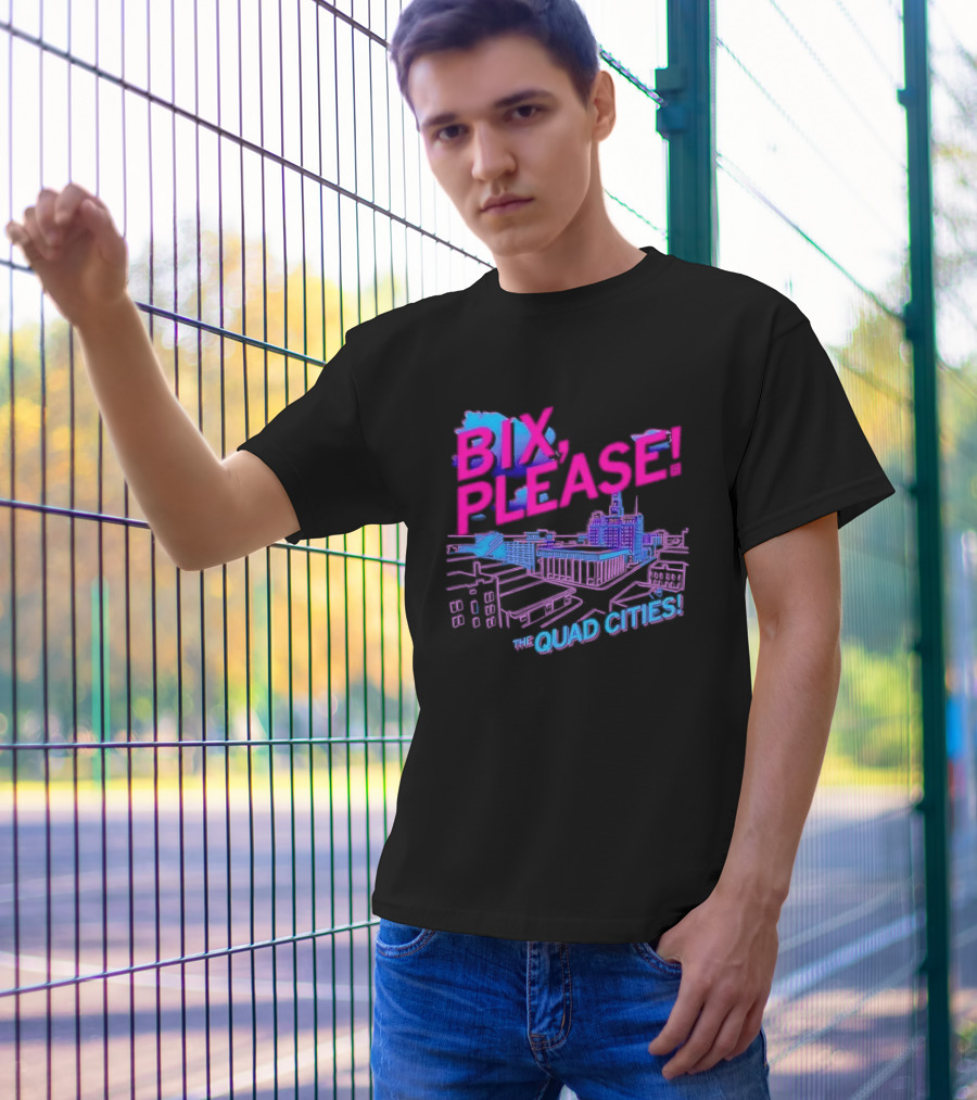 Bix Please The Quad Cities Skyline Retro Aesthetic T-Shirt
