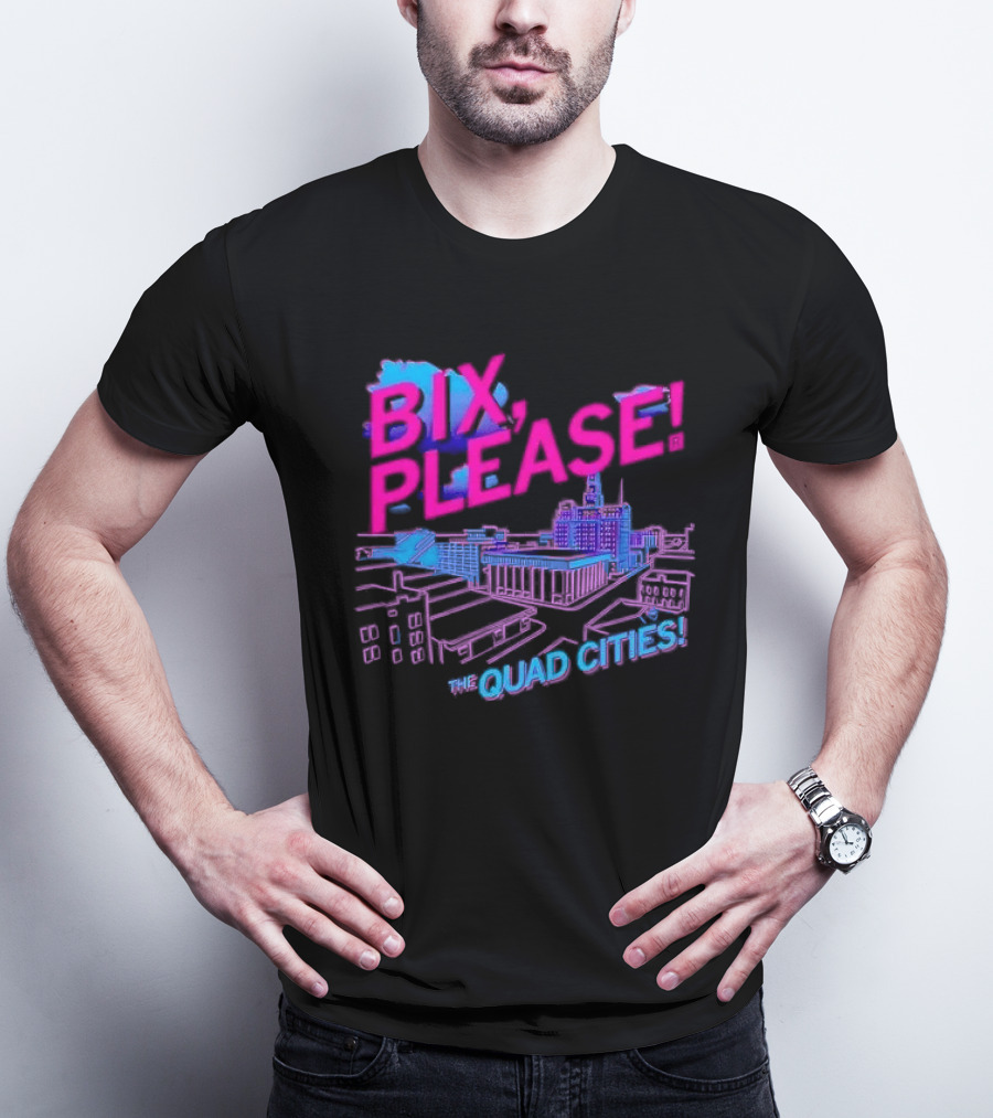 Bix Please The Quad Cities Skyline Retro Aesthetic T-Shirt