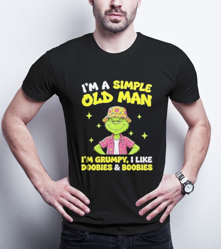 I'm A Simple Old Man Grumpy I Like Boobies Hawaiian Hat T-Shirt