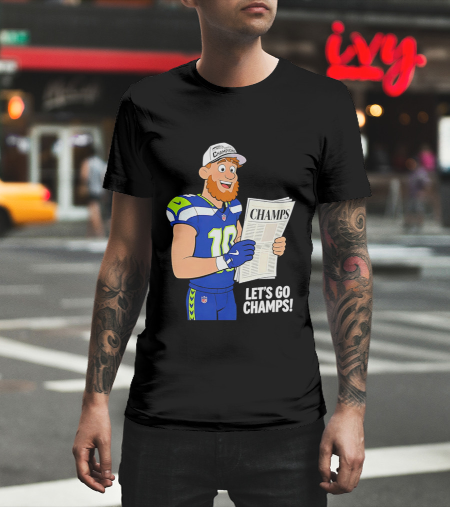 Champs Let's Go Champs Seattle Seahawks Football Fan Celebration T-Shirt