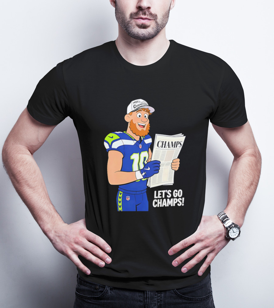 Champs Let's Go Champs Seattle Seahawks Football Fan Celebration T-Shirt