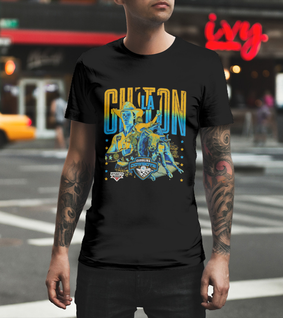 Carolina Cowboys Clay Guiton PBR Ranch Riding Champion T-Shirt