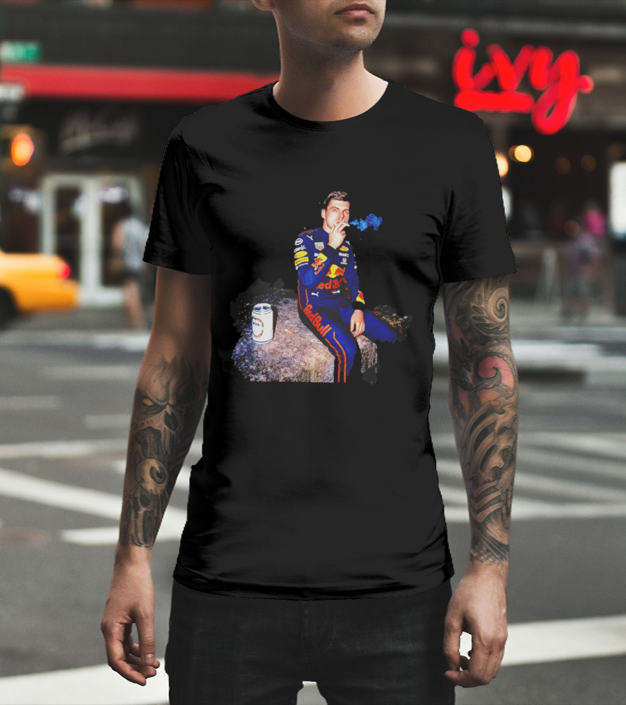 Max Verstappen Red Bull Racing Formula 1 Driver Smoking Racing Suit T-Shirt