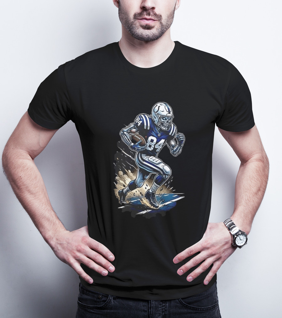 Indianapolis Colts Skeleton Football Player Runs In My Blood T-Shirt