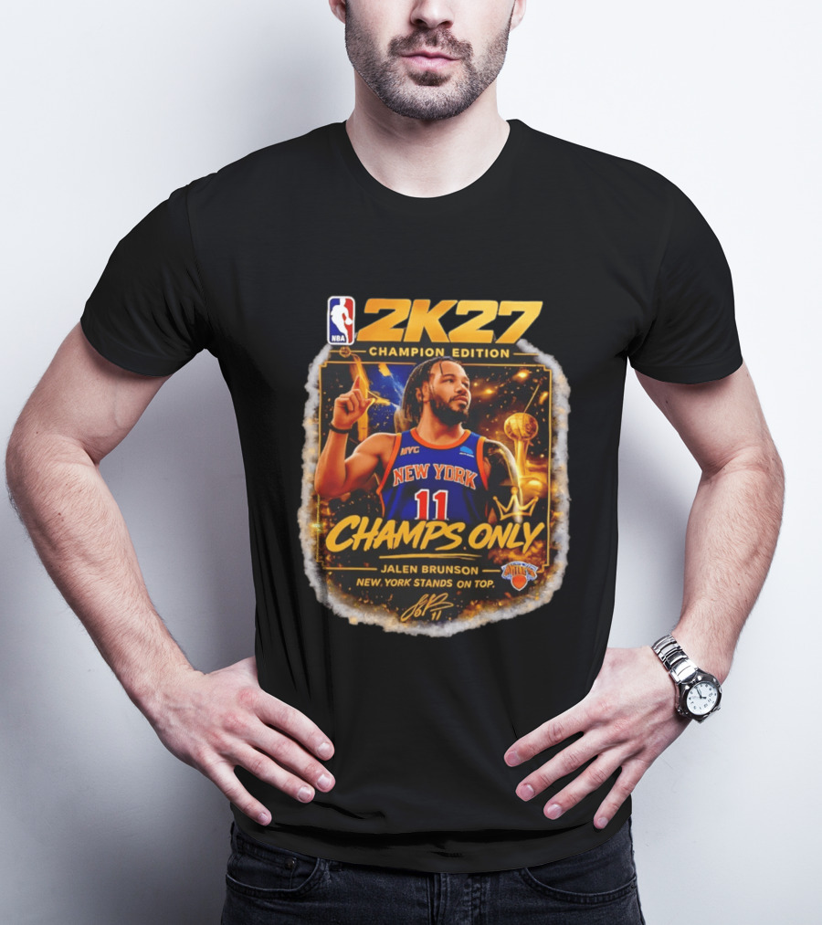 NBA 2K27 Champion Edition Jalen Brunson New York Knicks Champs Only T-Shirt