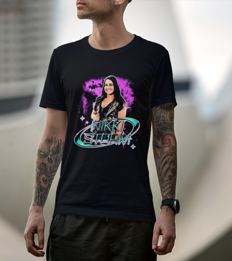 Nikki Storm Wrestling Pink And Teal Comic T-Shirt