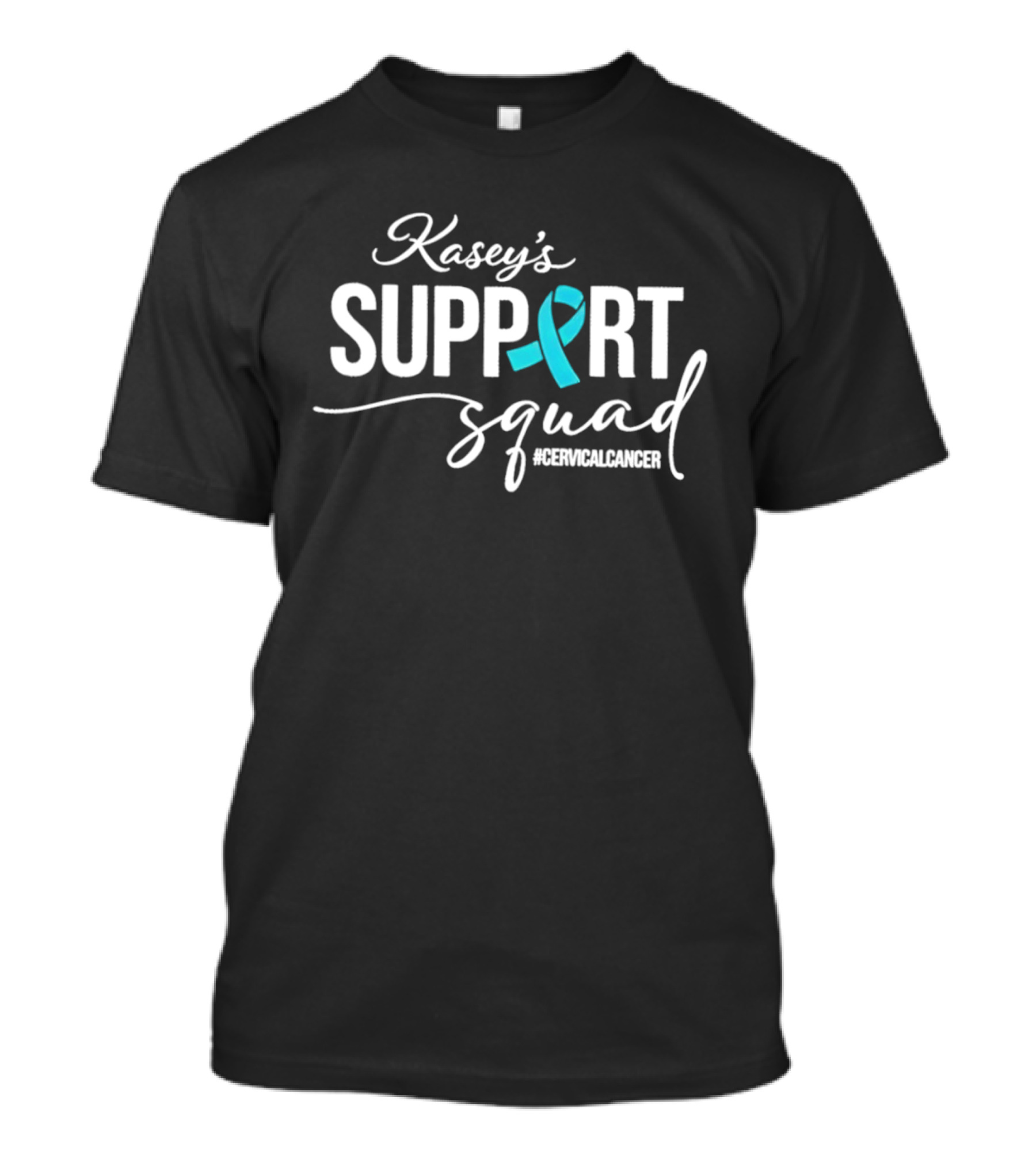 Kasey's Support Squad For Cervical Cancer Awareness Ribbon T-Shirt