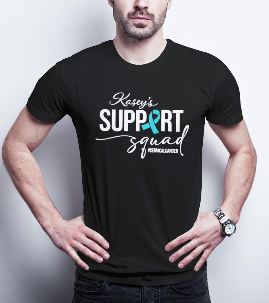 Kasey's Support Squad For Cervical Cancer Awareness Ribbon T-Shirt