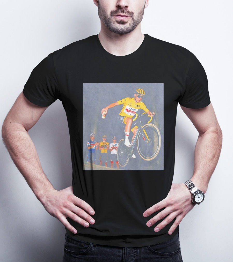 Tadej Pogačar UAE Emirates Cycling Team With Beer Can Stunt T-Shirt