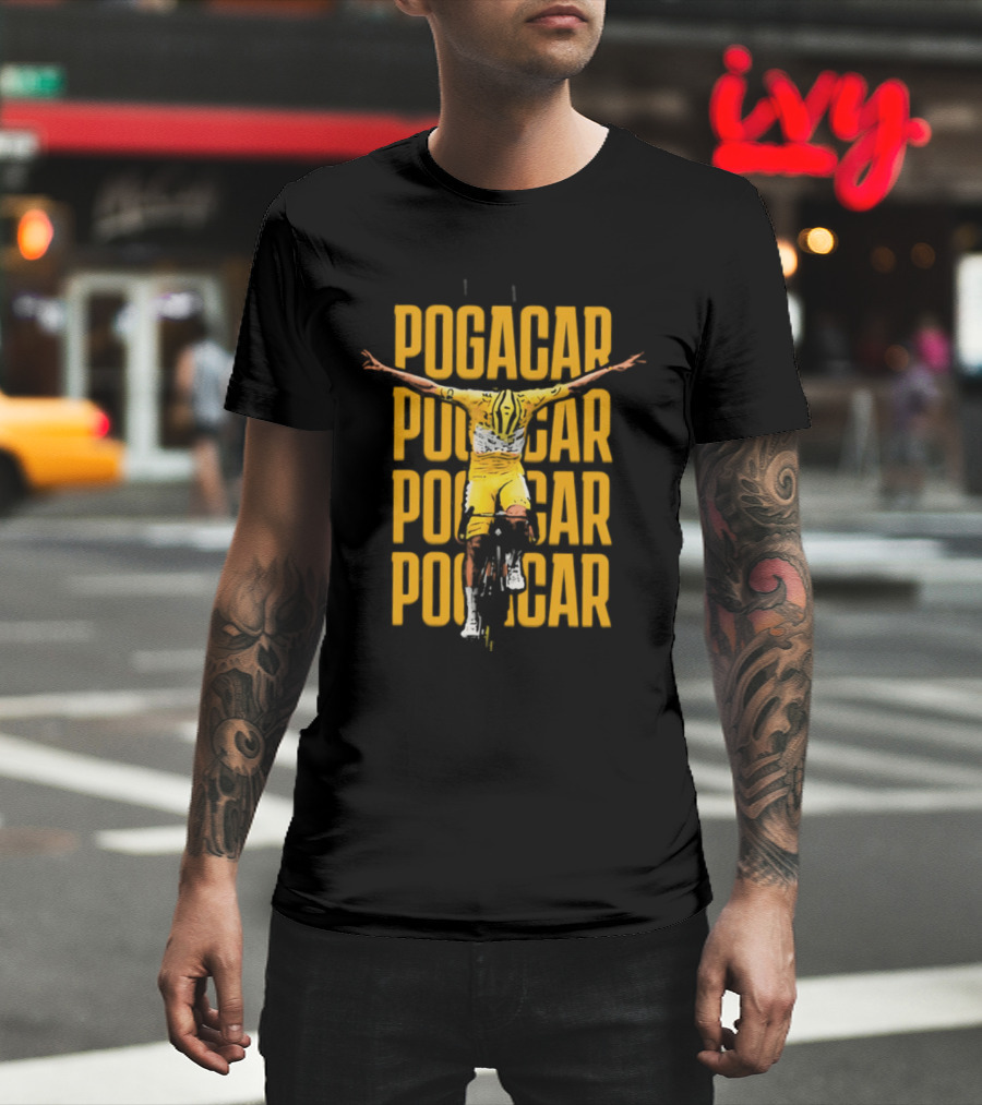 Pogacar Yellow Victory Celebration Moment T-Shirt