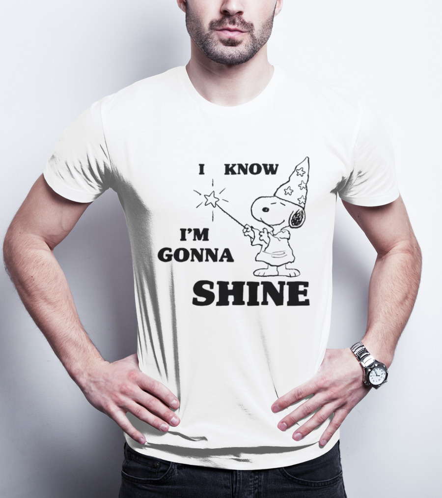 Snoopy Wizard I Know I'm Gonna Shine Magic Wand Stars T-Shirt