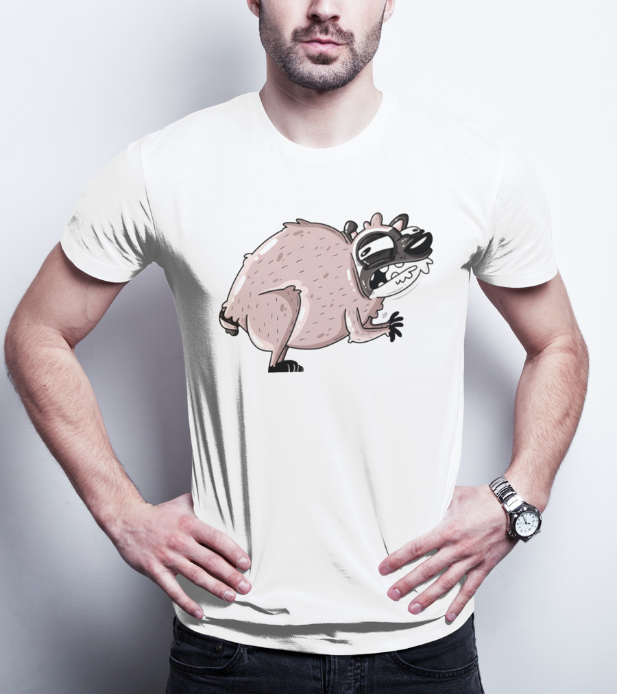 Jimothy Cartoon Raccoon Sticker T-Shirt