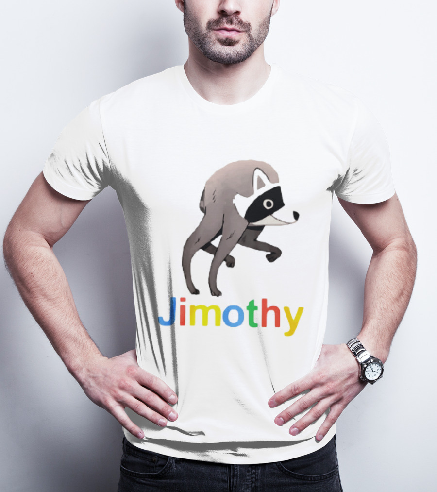 Jimothy The Raccoon Colorful Letters T-Shirt