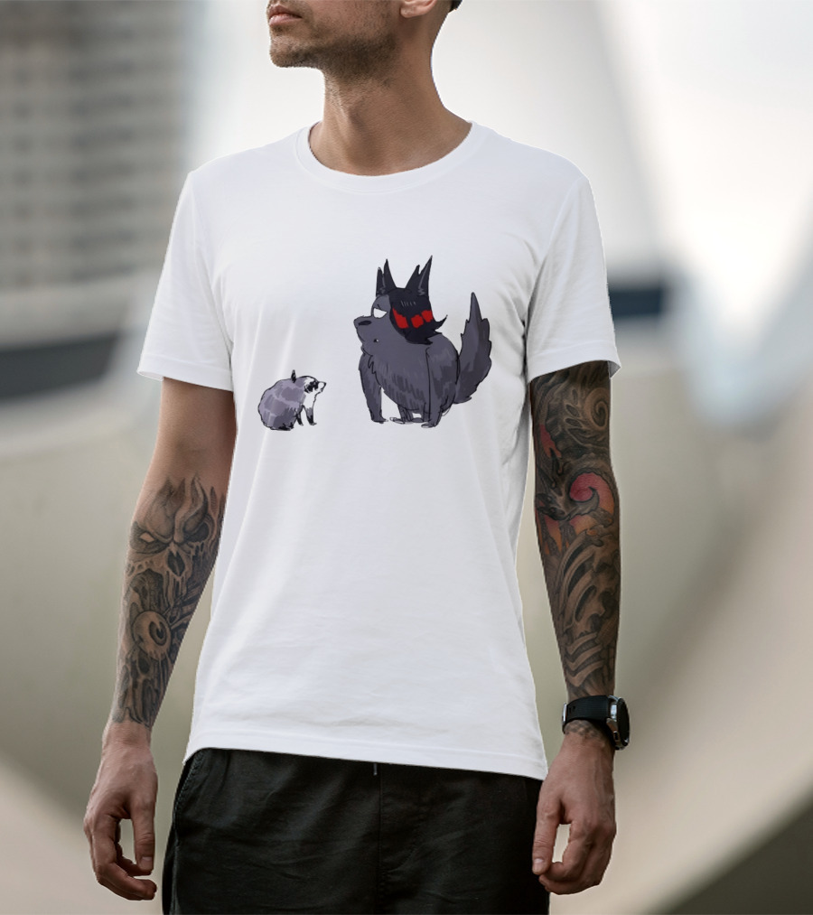Mr Looper And Jimothy Raccoon Cartoon Funny Animal Characters T-Shirt