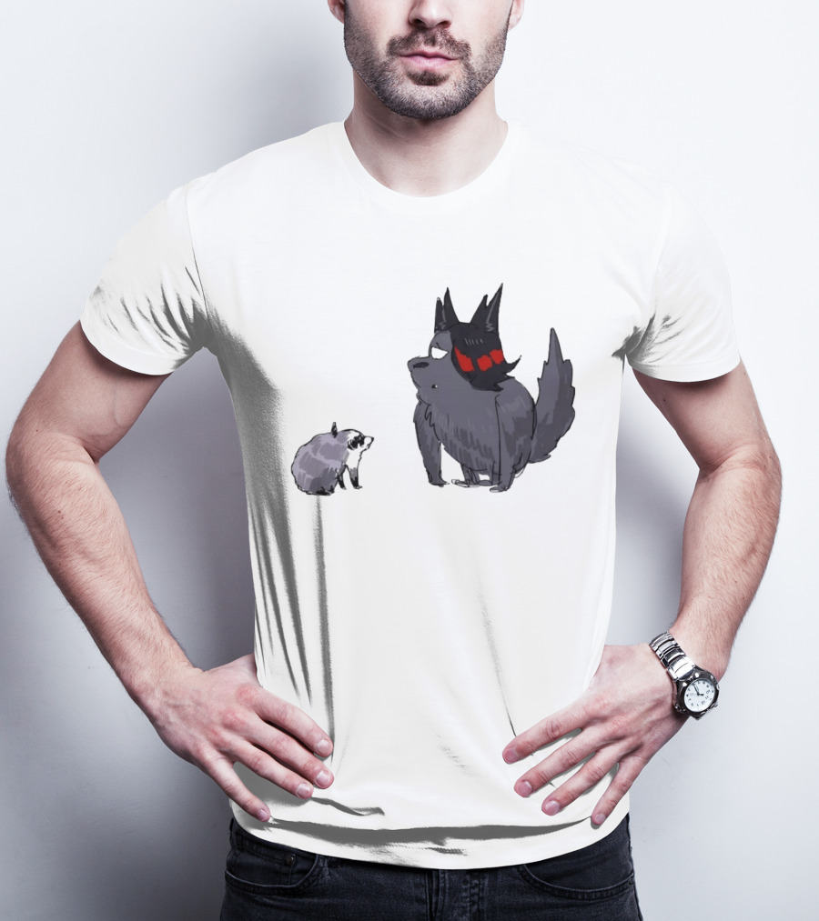 Mr Looper And Jimothy Raccoon Cartoon Funny Animal Characters T-Shirt