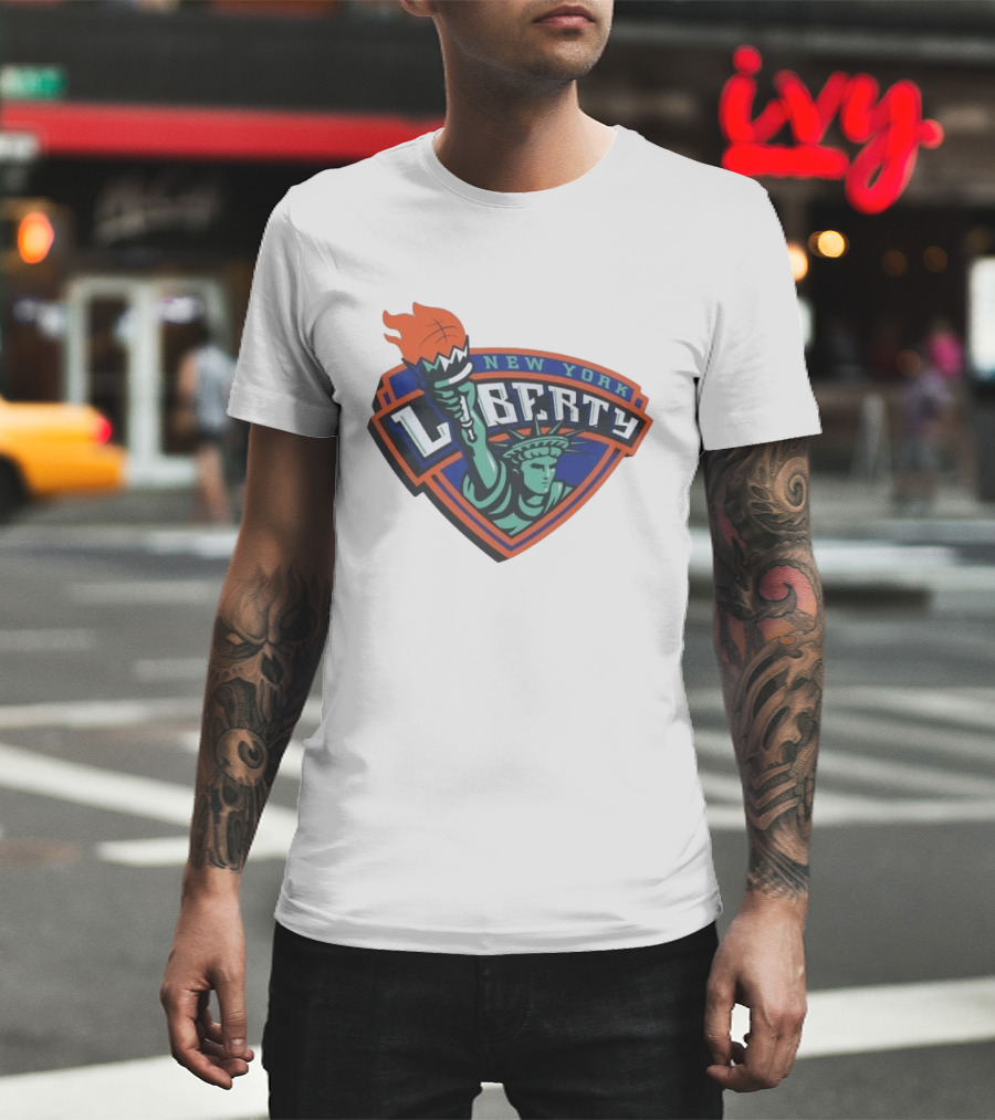 New York Liberty Statue Of Liberty Basketball Torch T-Shirt