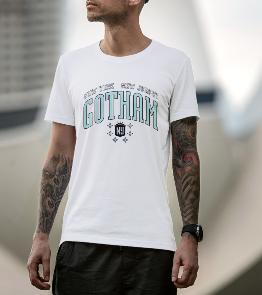 New York New Jersey Gotham NY Statue Stars T-Shirt