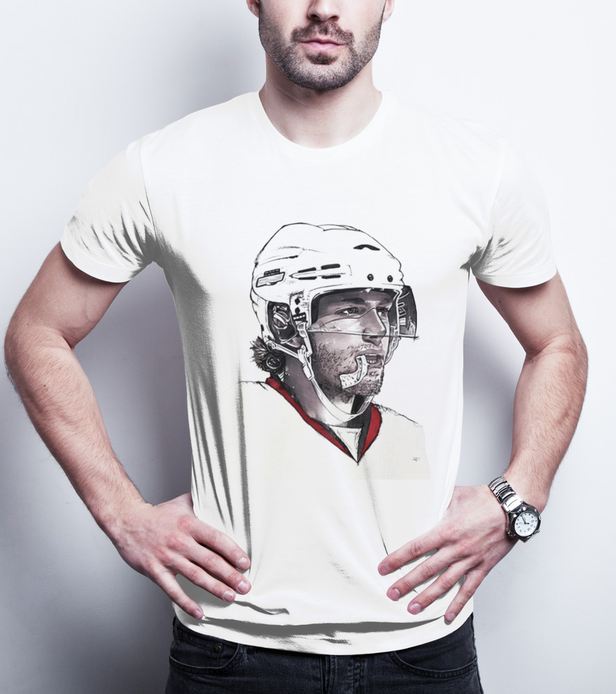 Patrick Kane Chicago Blackhawks 88 Hockey Helmet Sketch T-Shirt
