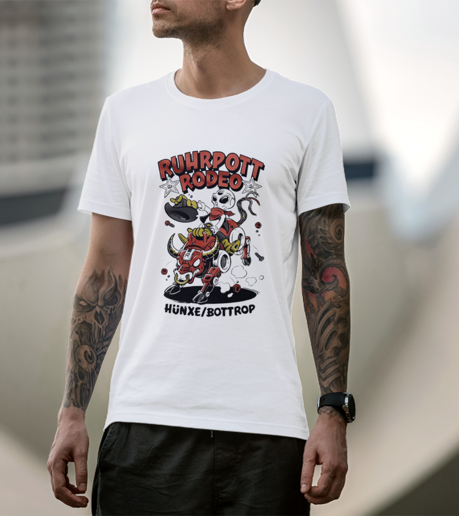 Ruhrpott Rodeo Hünxe Bottrop Alien Riding Mechanical Bull Festival T-Shirt