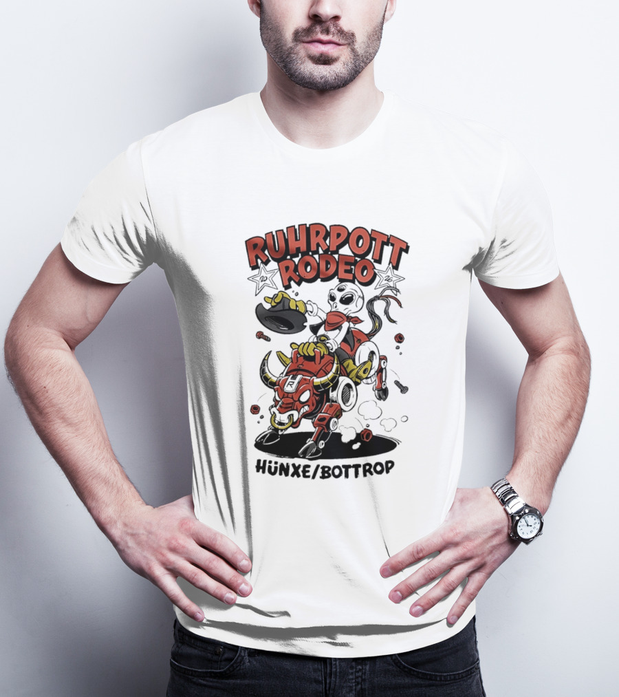 Ruhrpott Rodeo Hünxe Bottrop Alien Riding Mechanical Bull Festival T-Shirt