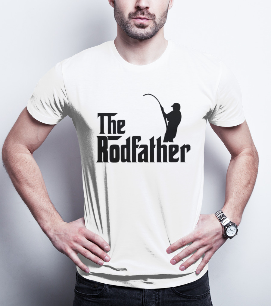 The Rodfather Fishing Parody Text And Image T-Shirt