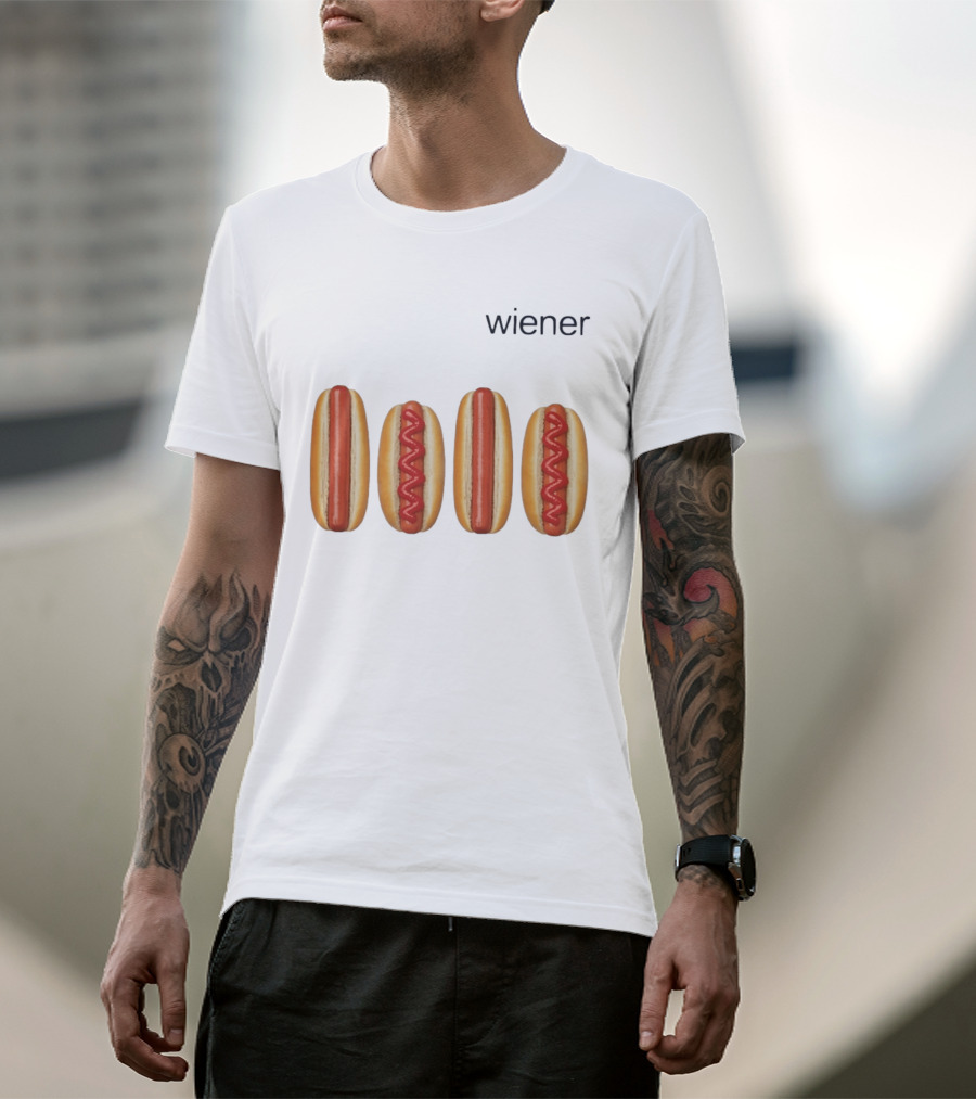 Wiener Hot Dog Ketchup Food Iconic Snack T-Shirt