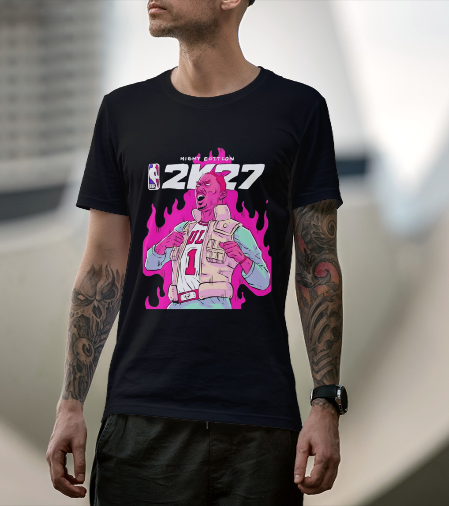 Derrick Rose Bulls NBA 2K27 Might Edition Basketball T-Shirt