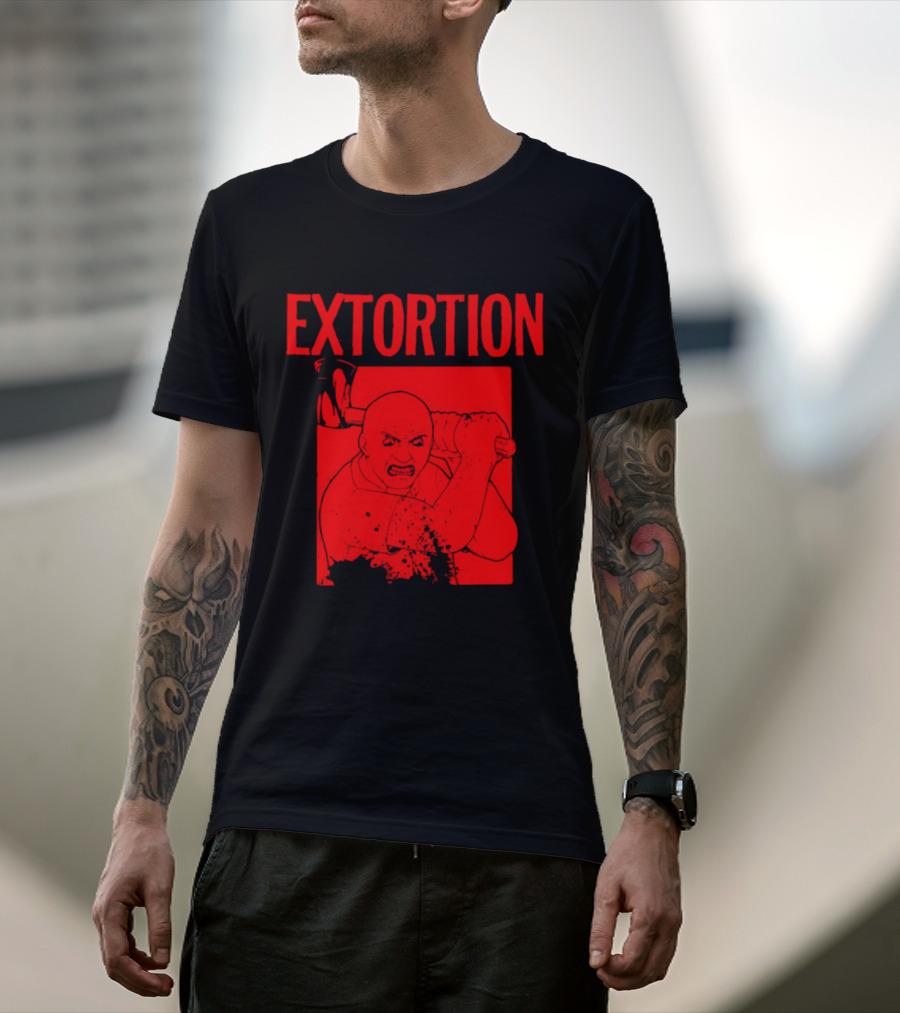 EXTORTION Self Titled Album Cover Art Distorted Face T-Shirt
