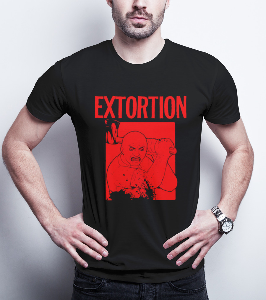 EXTORTION Self Titled Album Cover Art Distorted Face T-Shirt