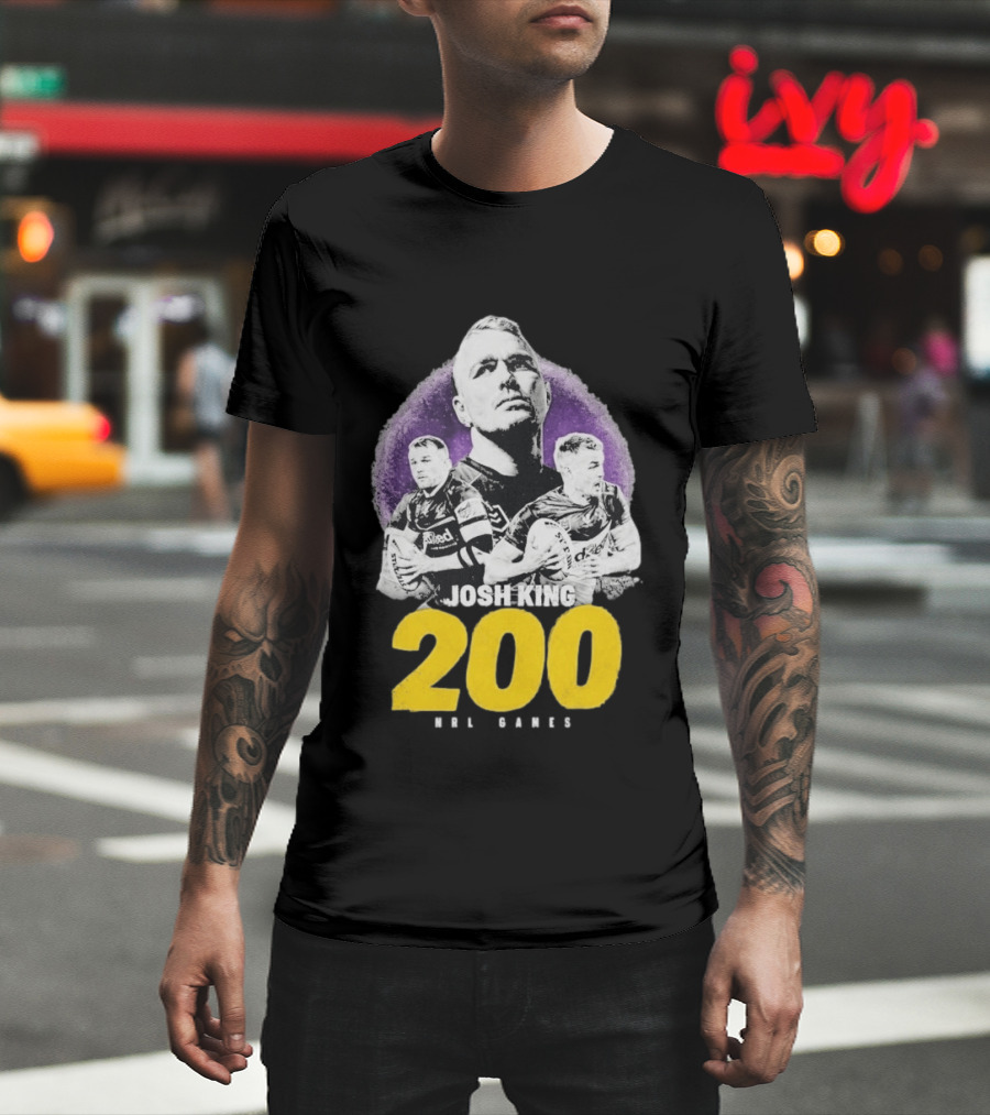 Josh King 200 NRL Games Melbourne Rugby Milestone Celebration T-Shirt