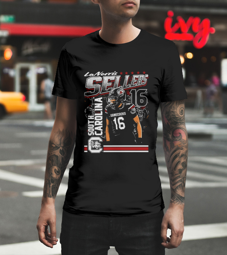 LaNorris Sellers 16 South Carolina Gamecocks Football Player T-Shirt