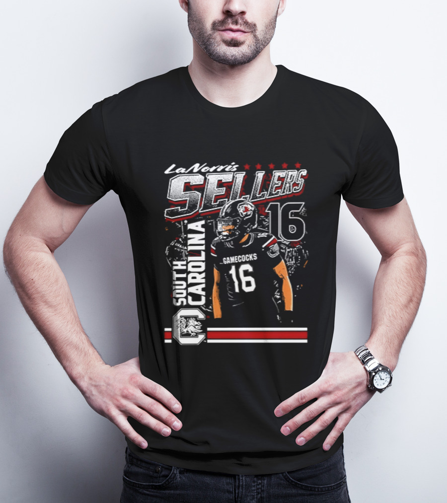 LaNorris Sellers 16 South Carolina Gamecocks Football Player T-Shirt