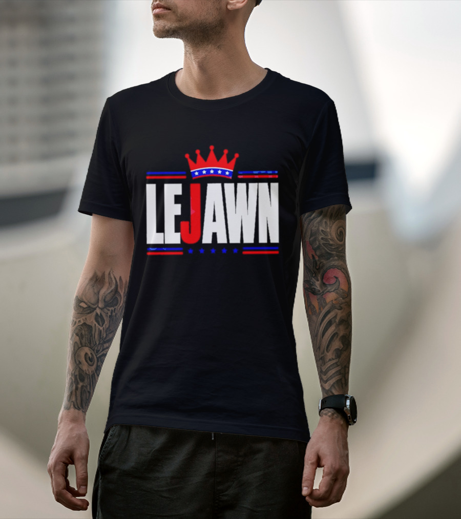 LeJawn Philadelphia Stars Crown Red Blue Stripes T-Shirt