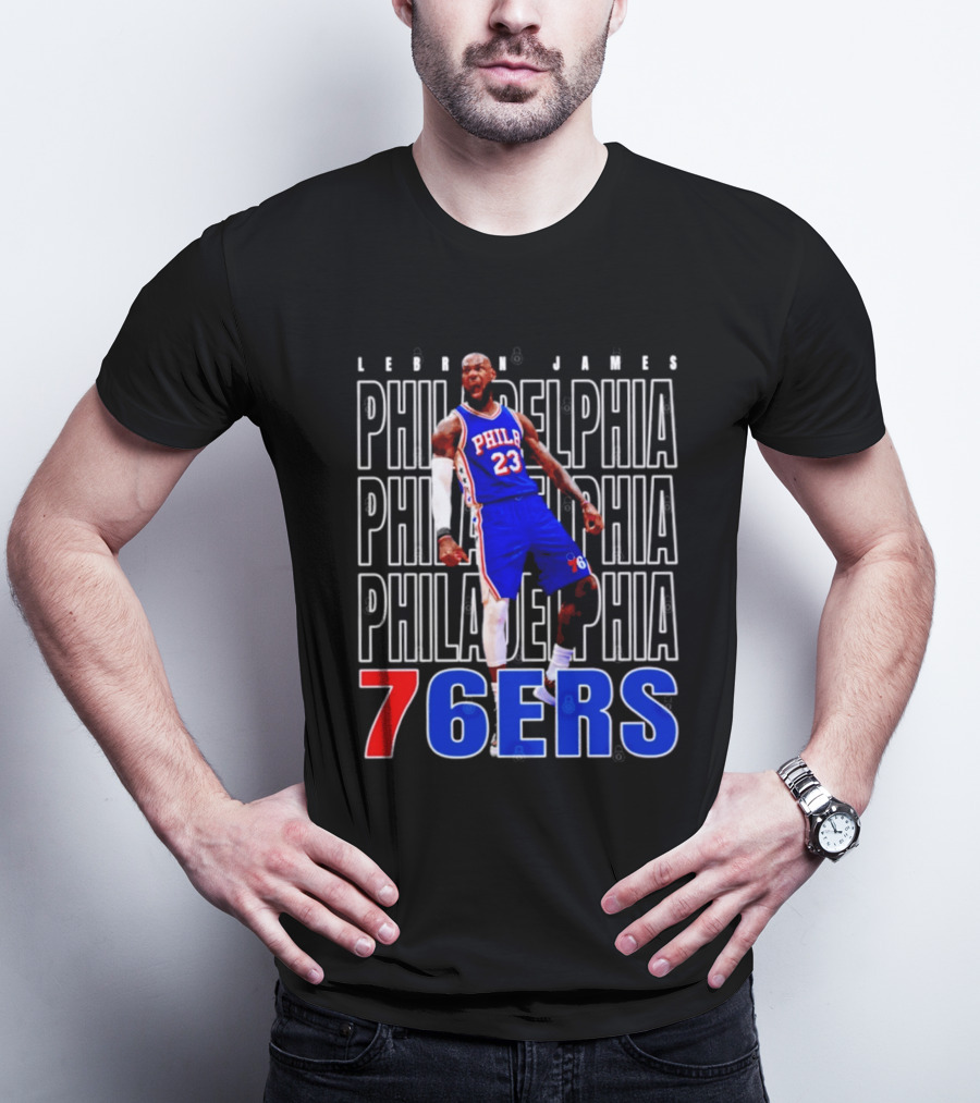 LeBron James Philadelphia 76ers Scream Vintage Style Jersey T-Shirt