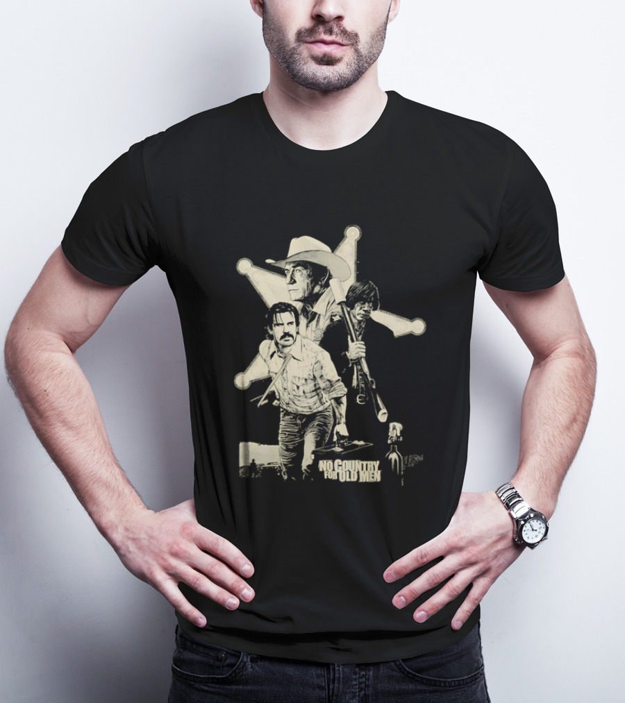 No Country For Old Men Llewelyn Moss Anton Chigurh Sheriff Bell Iconic Trio T-Shirt