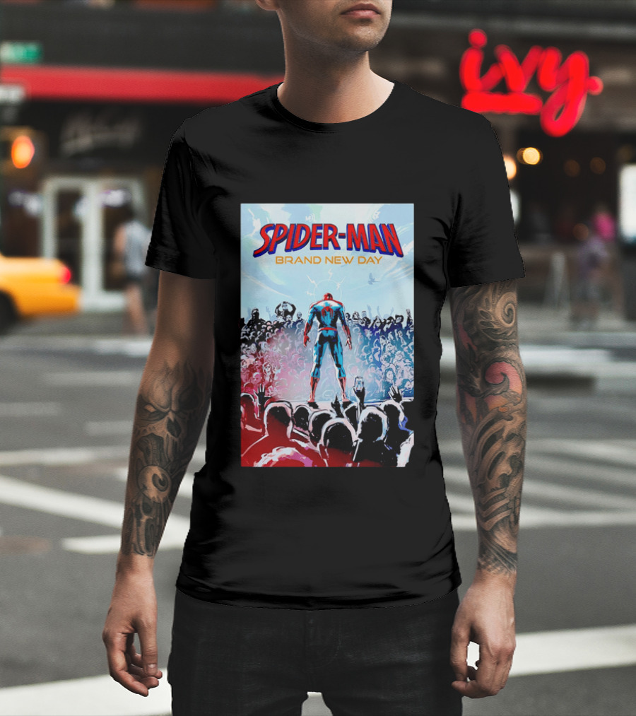 Spider Man Brand New Day Crowd Marvel T-Shirt