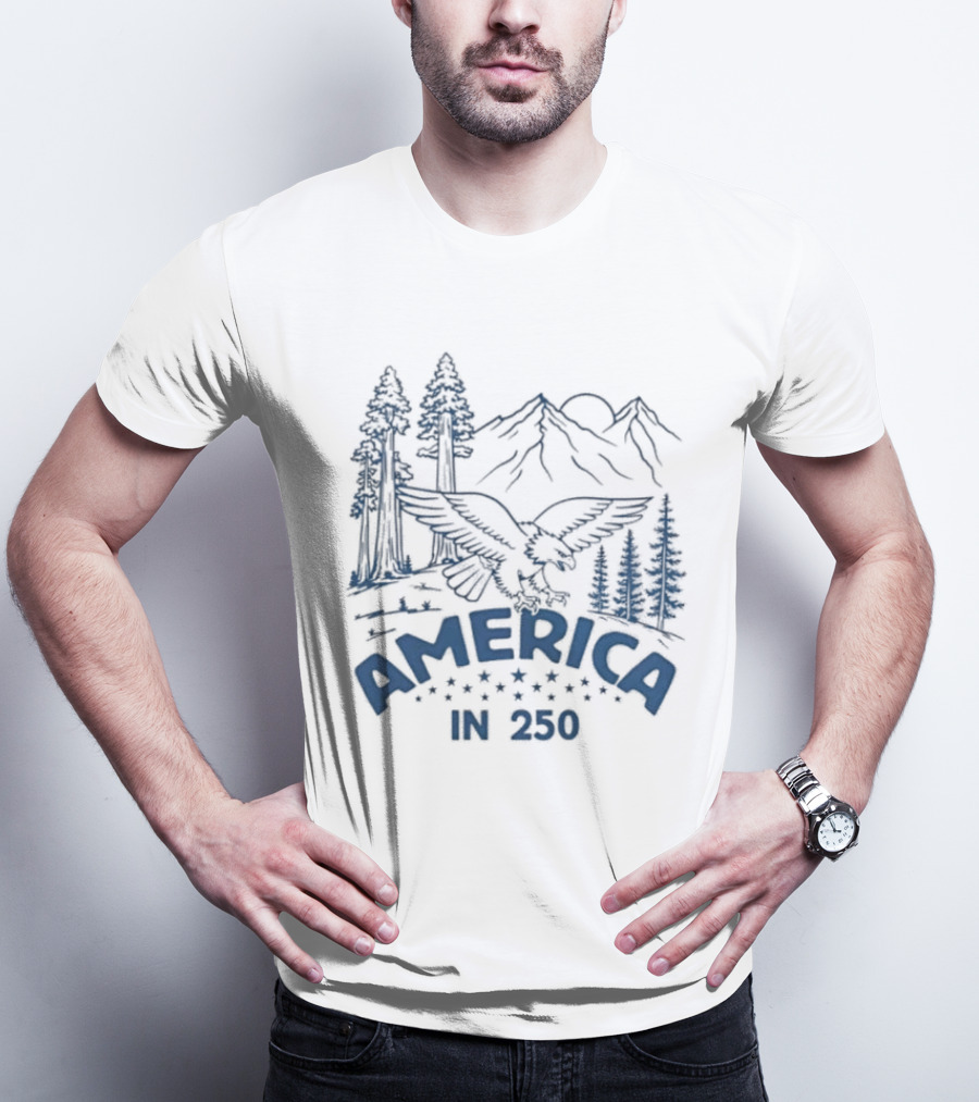 America In 250 Eagle Mountains Trees Nature T-Shirt
