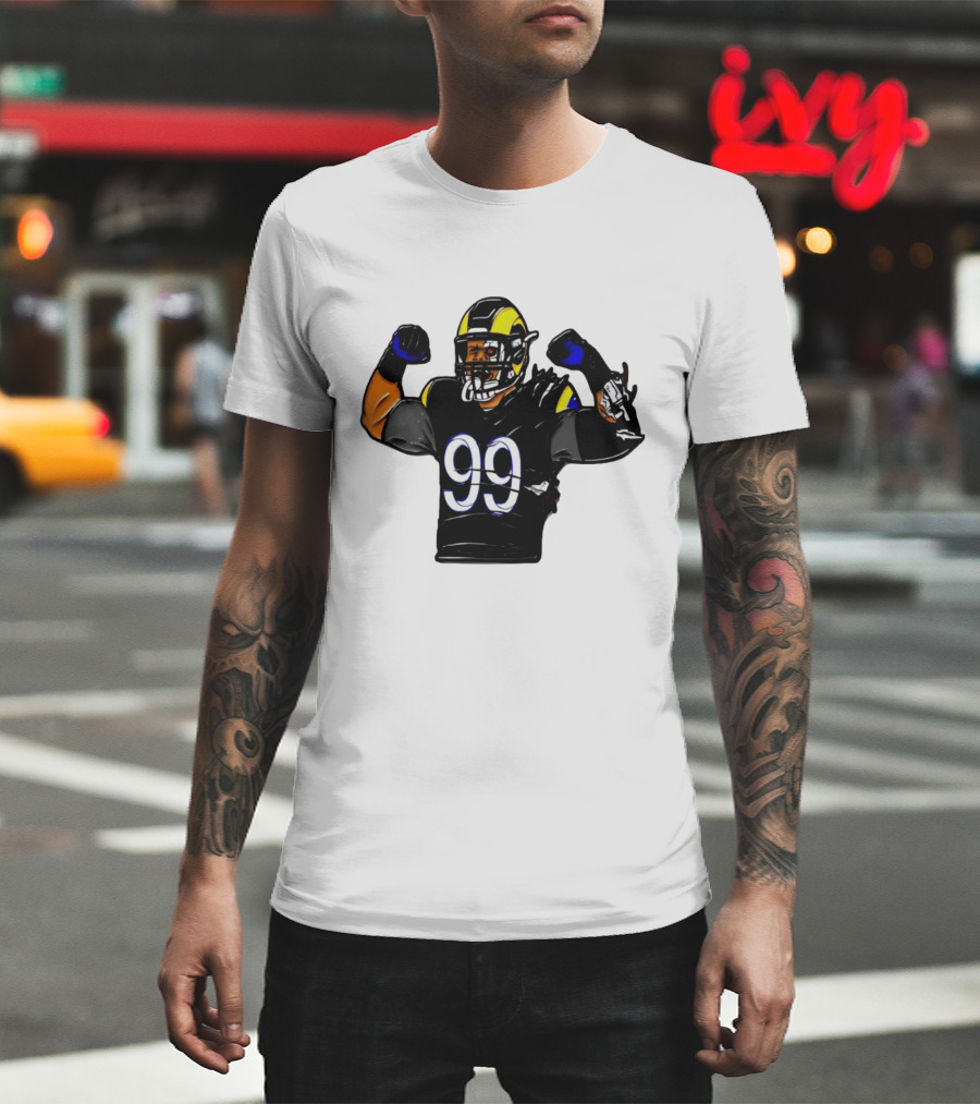 Los Angeles Rams Cyborg Player Cyber Beast 99 Football T-Shirt