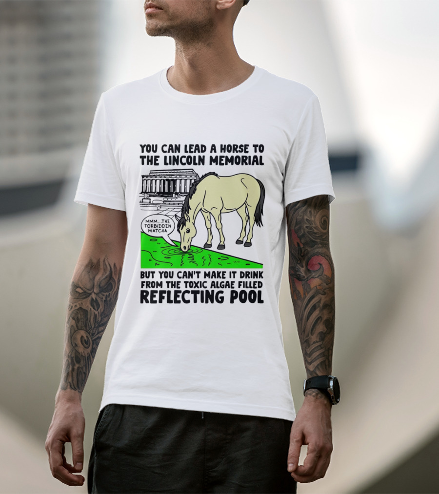 You Can Lead A Horse To The Lincoln Memorial Nnmm This Forbidden Matcha Toxic Algae Filled Reflecting Pool T-Shirt