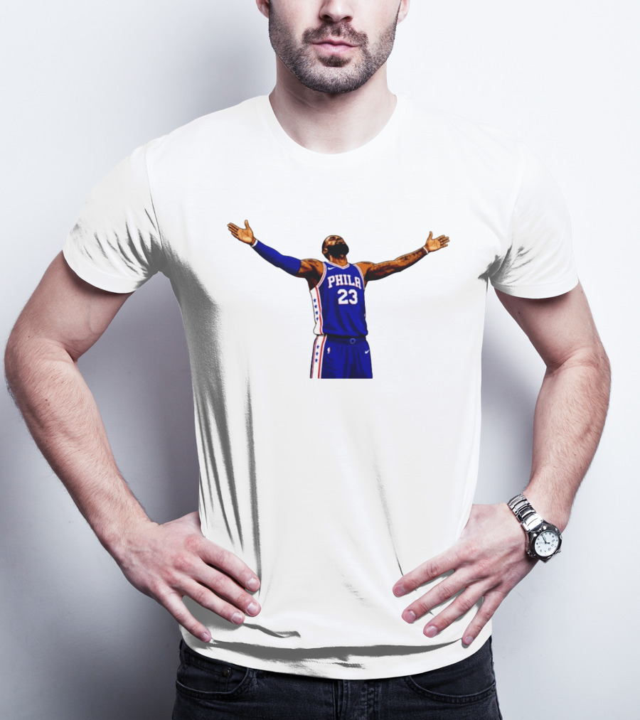Philadelphia 76ers Number 23 Phila Jersey Arms Raised T-Shirt
