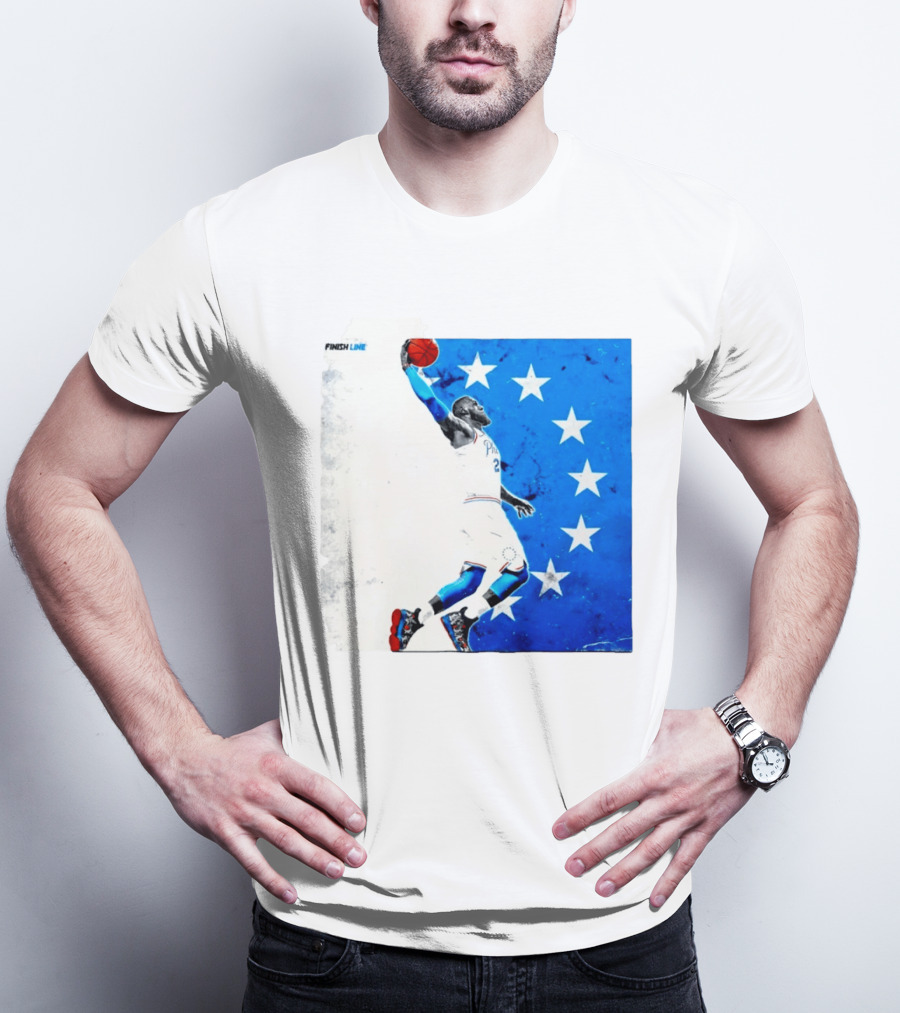 LeBron James Philadelphia 76ers Finish Line Stars Basketball Dunk T-Shirt