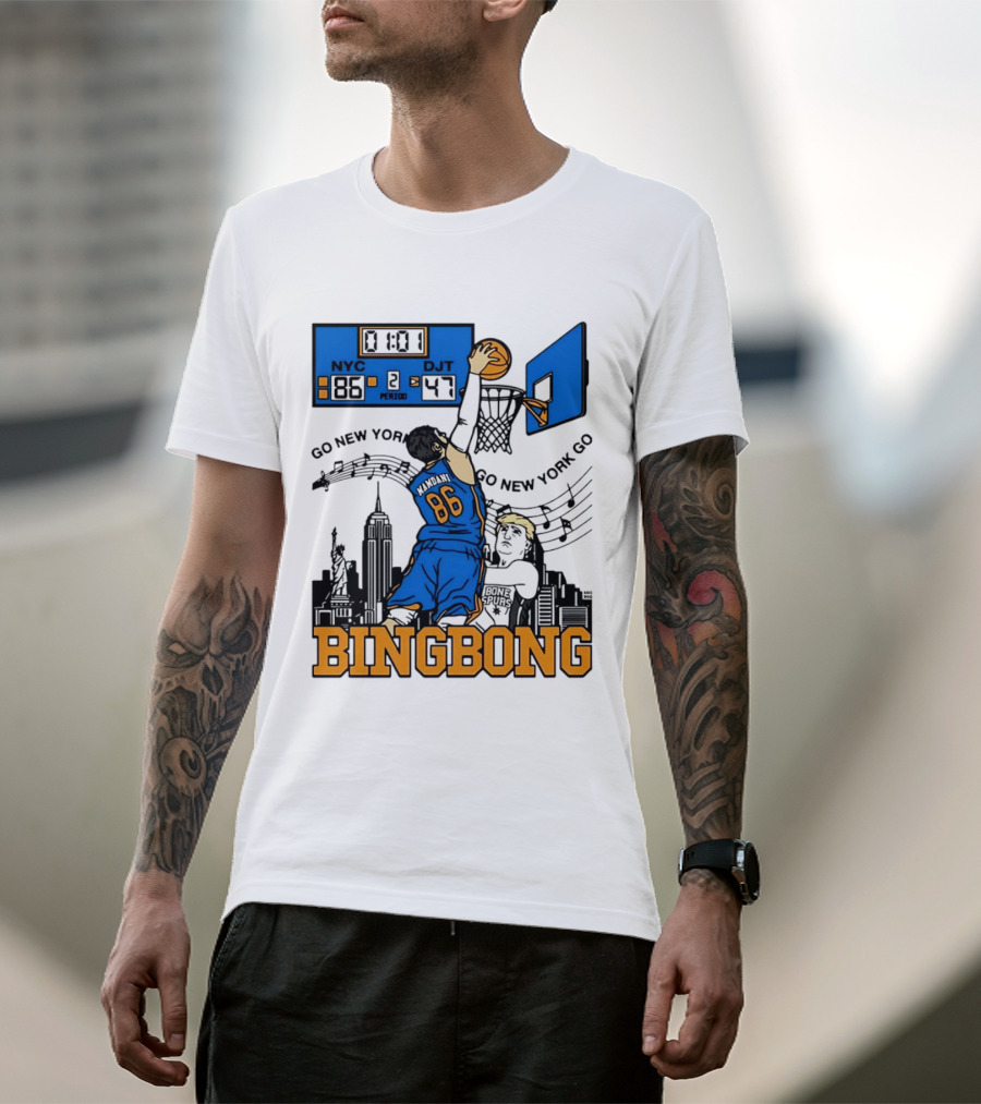Mamdani 86 NYC DJT Go New York Basketball Bing Bong Epstein Files T-Shirt