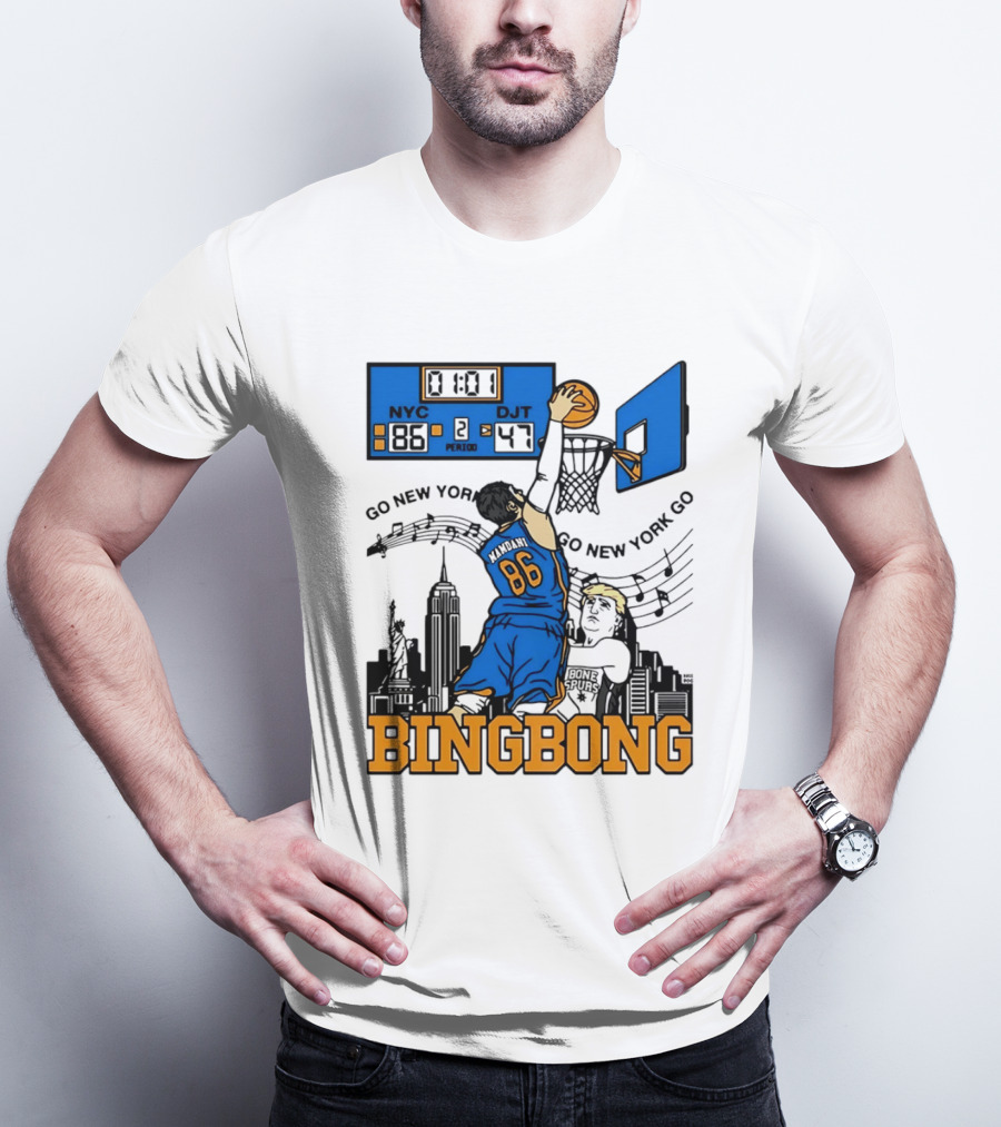 Mamdani 86 NYC DJT Go New York Basketball Bing Bong Epstein Files T-Shirt